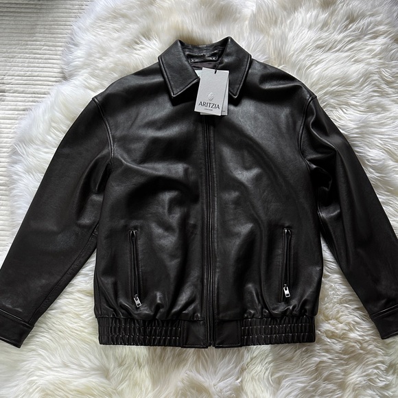 Aritzia | Jackets & Coats | Aritzia Jones Ral Leather Bomber Jacket ...